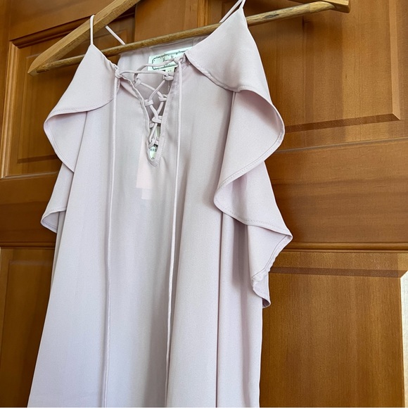 Hippie Rose | Tops | Nwt Hippie Rose Lilac High Neck Lace Up Tank Top ...